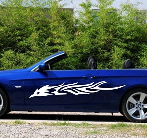 Car Decals Racing Eagle flames 47'' for 325i 330i Vinyl Side Door ...