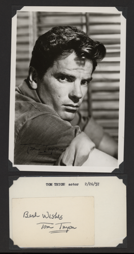 Tom Tryon Actor Author Signed Photo + 2x Cuts + Postcard w/COA WWE30 ...