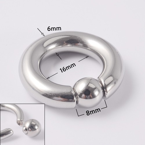 4PC Easy Fit Large Gauge BCR 3-12mm Heavy CBR Ball Closure Ring PA ...