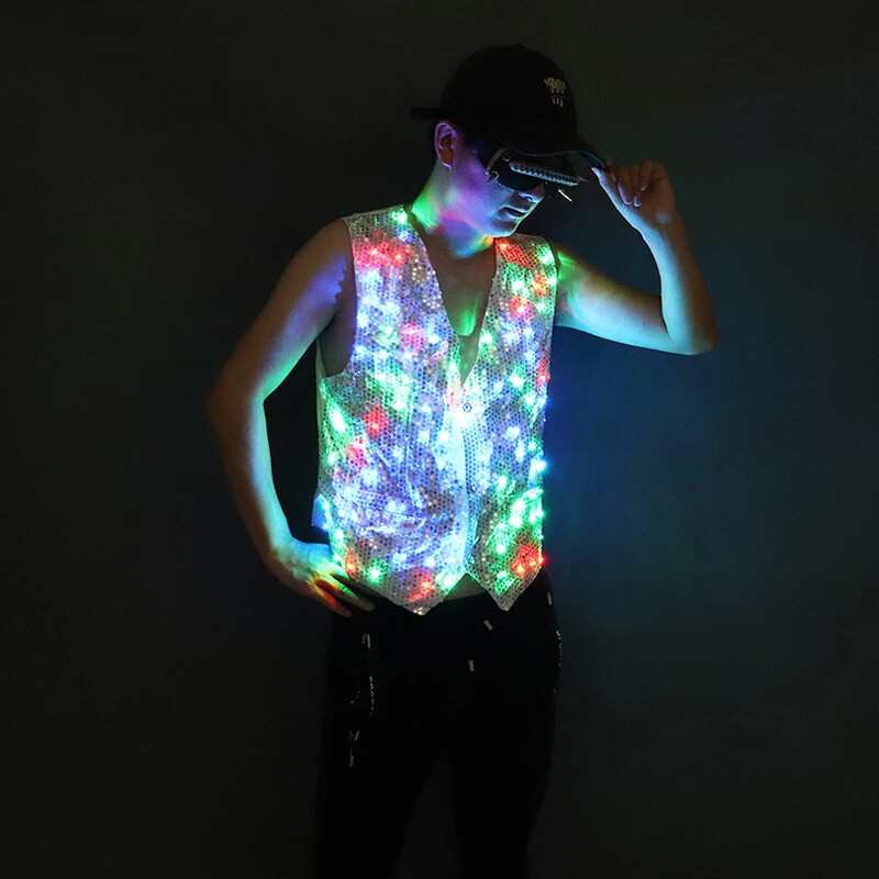 LED Party Vest Rave Colorful Tank Top Shirt Costume Festival Techno ...
