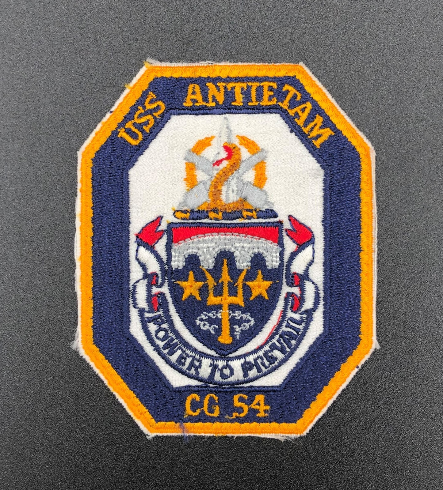 US Navy USS Antietam CG 54 Power To Prevail Non Hook And Loop Back ...