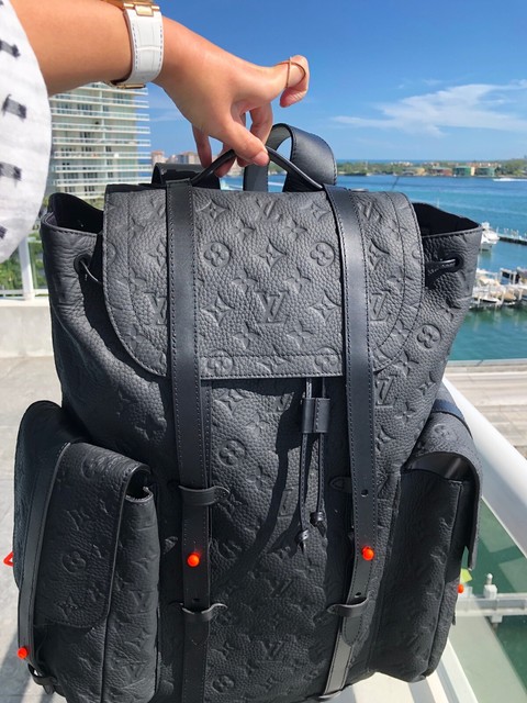 Black Leather Louis Vuitton Backpack | Paul Smith