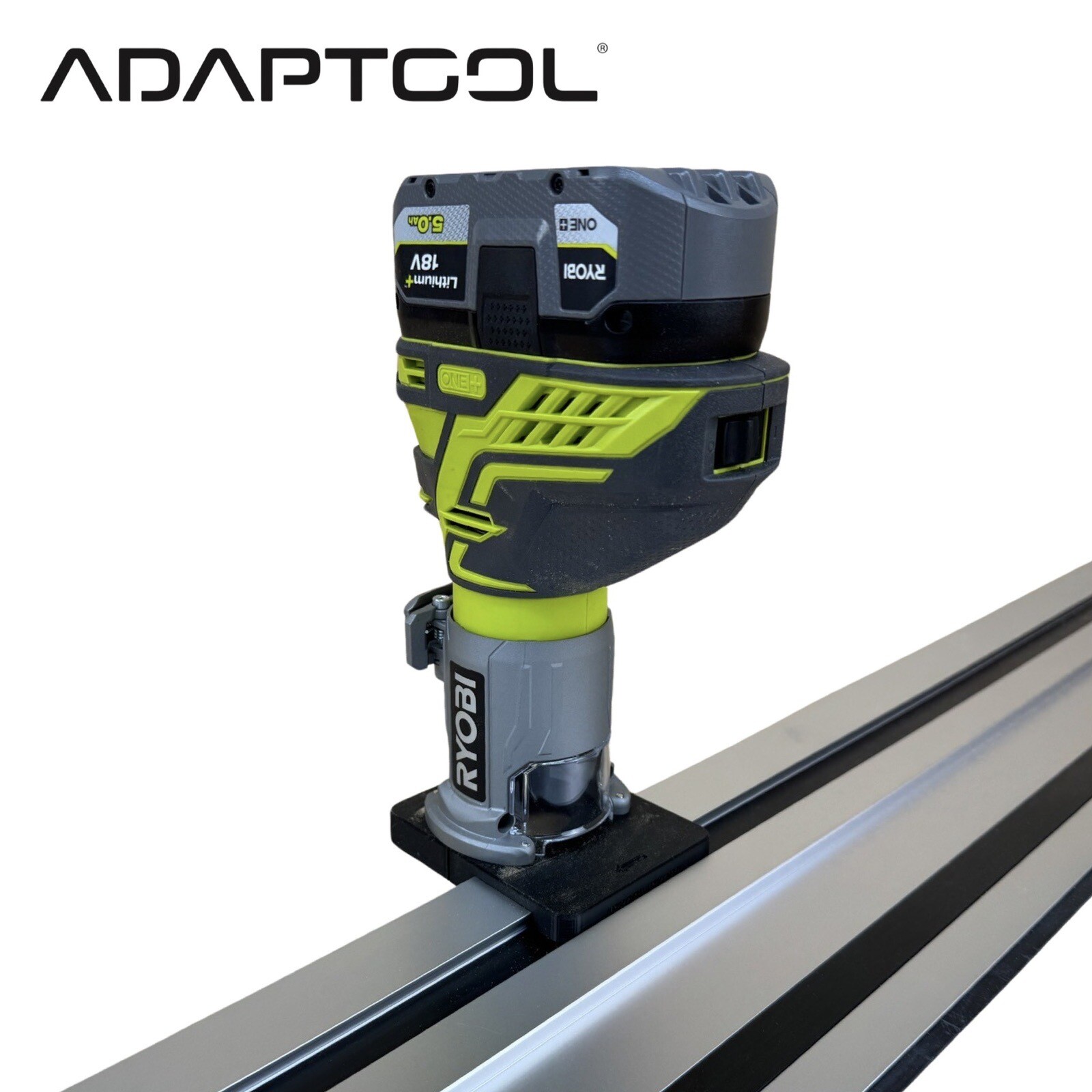 Ryobi R18TR-0 ONE+ Cordless Router Guide Rail Adaptor to Ryobi Guide ...