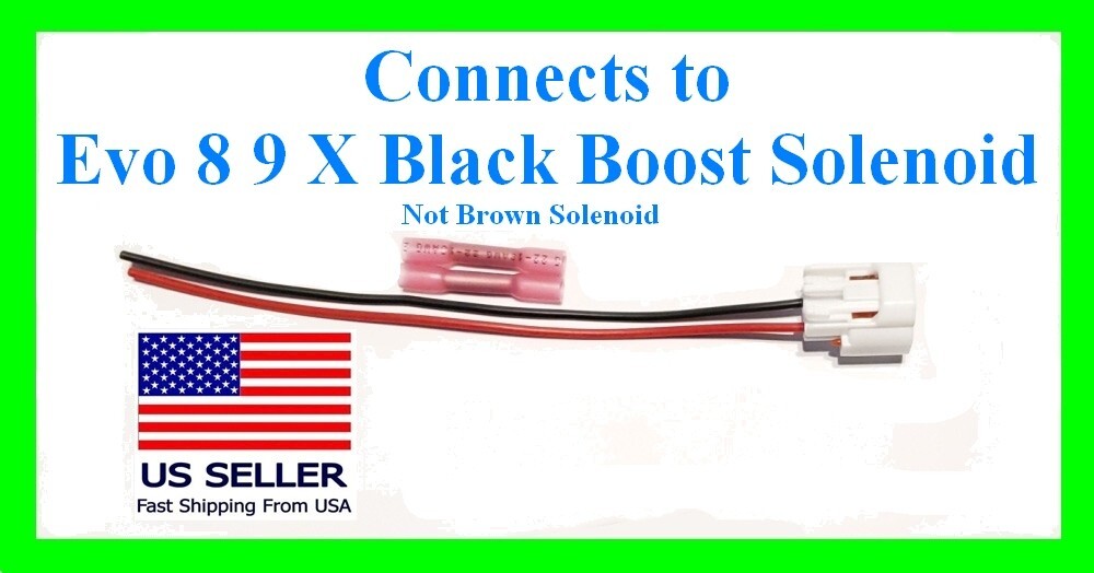 Evo 8 9 X Black Boost Control Solenoid Connector Pigtail Plug Harness ...