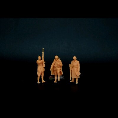 1/72 WWII Soviet Machine Gun Squad 3pcs Person Plain Miniature Soldiers ...