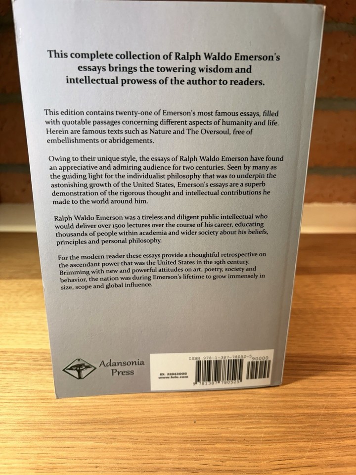New Emersons Essays: The First and Second Series Complete - Adansonis ...