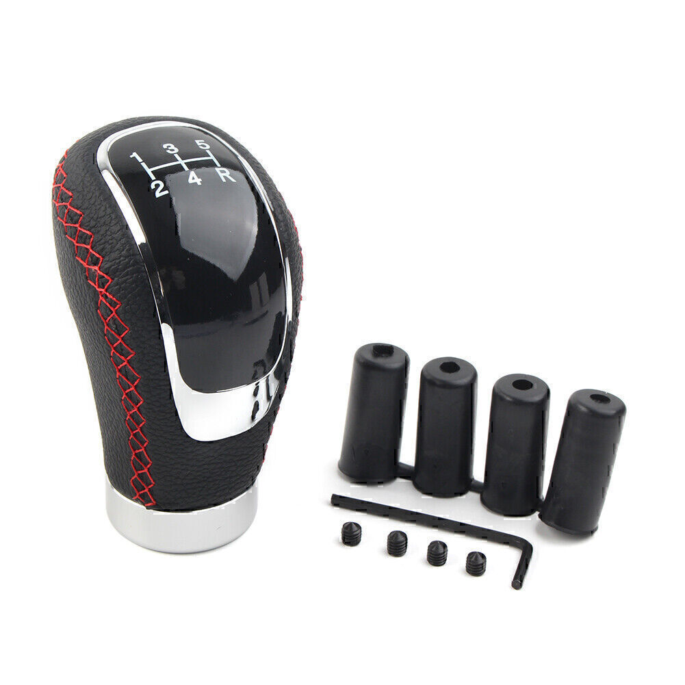 1 Pcs 5 Speed Car Knob Leather Car Manual Gear Stick Shift Lever Head ...