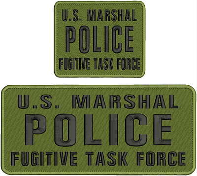 U.S. MARSHAL POLICEFUGITIVE TASK FORCE Embroidery Patch 4.75x11&4x5 ...