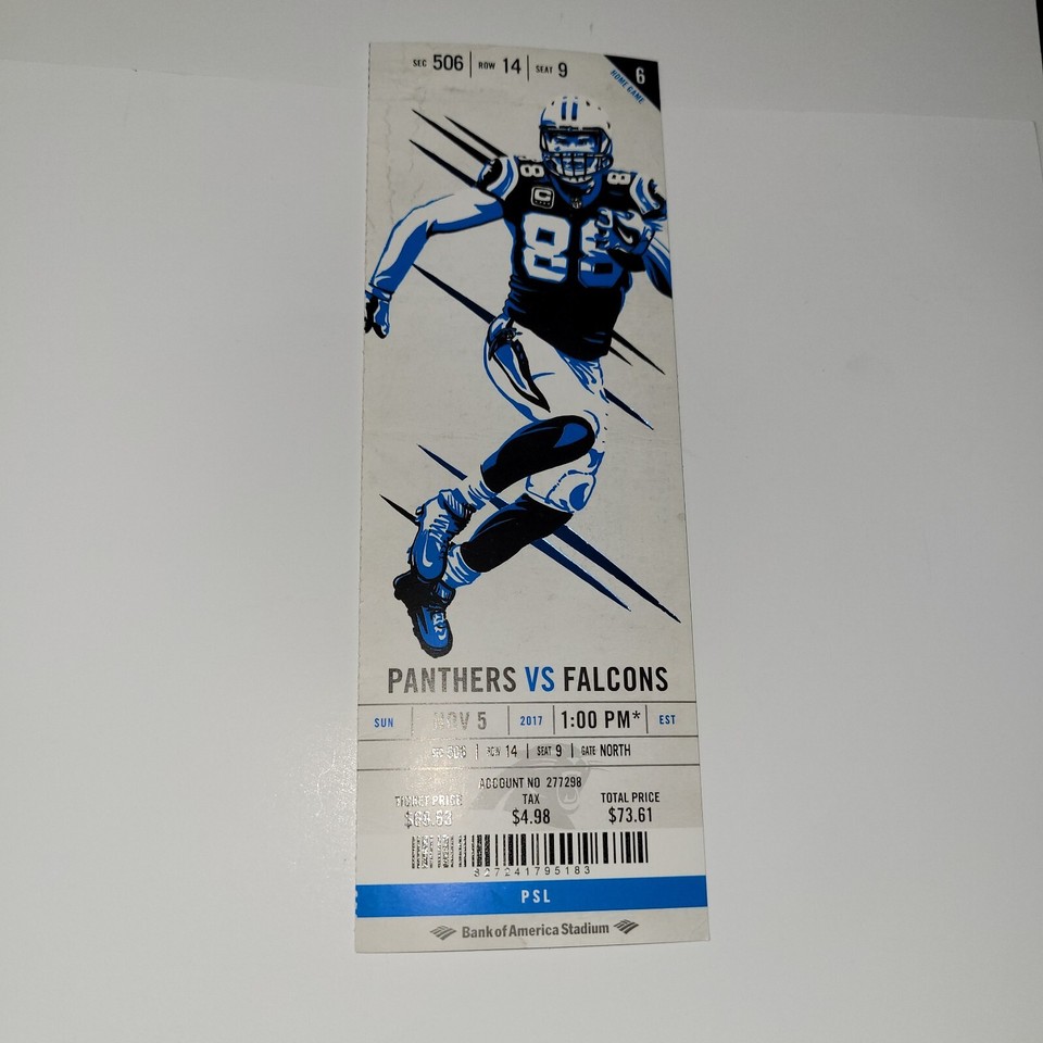 2017 Carolina Panthers Official NFL Mint Season Ticket Stub - pick any ...