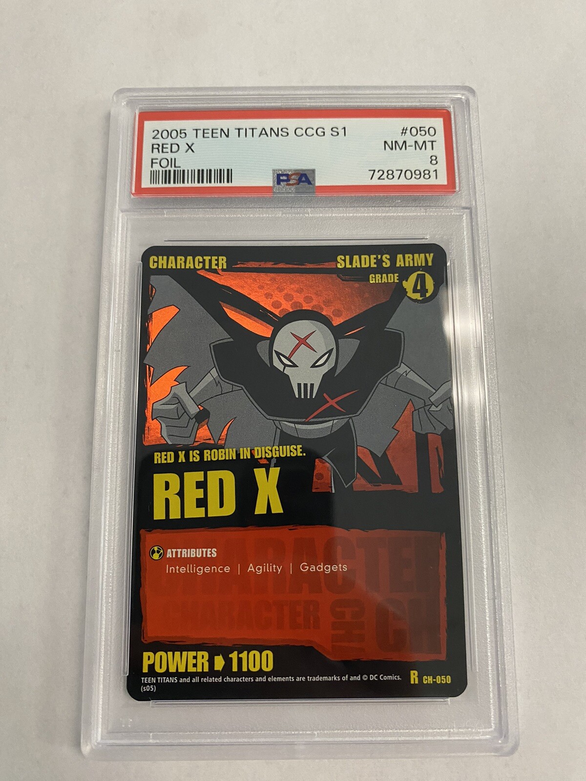 2005 Teen Titans Trading Card Game CCG Red X Holo Foil PSA 8 *POP 1 ...