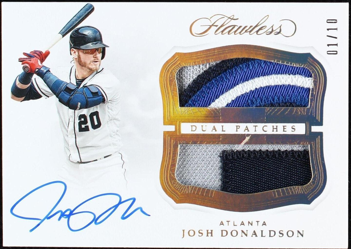 2019 Panini Flawless - Dual Patch Autographs Josh Donaldson #DPA-JD ...