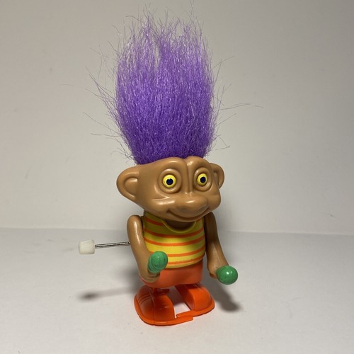 VTG Soma Toys Wind Up Troll Doll 1992 Purple Hair Maracas Retro Toy ...