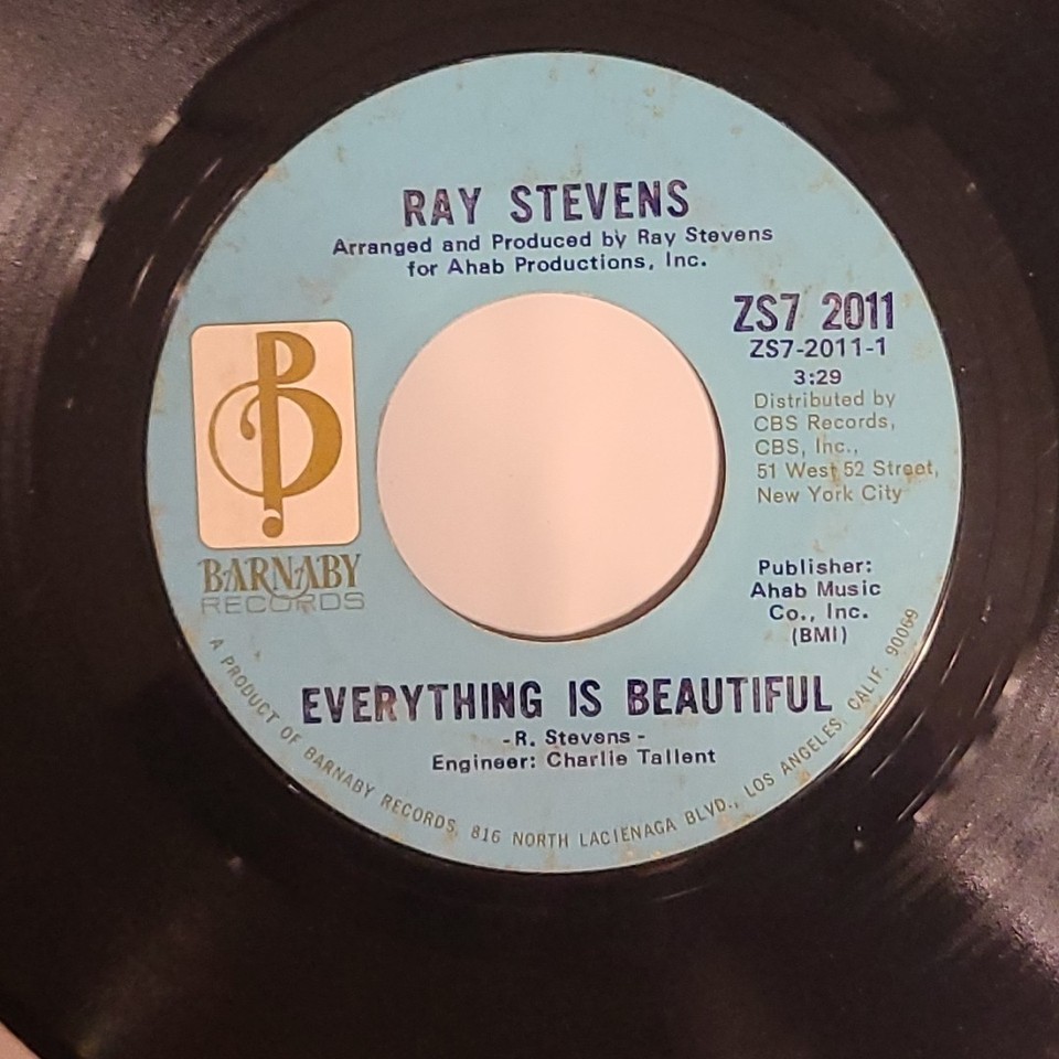 Ray Stevens ~ Everything Is Beautiful/ A Brighter Day ~ Barnaby 45 RPM ...