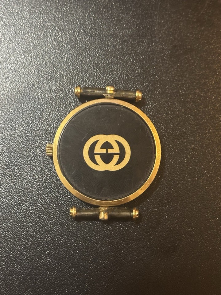 Gucci 2000M Watch Men 30mm Black Dial Gold Plated | eBay