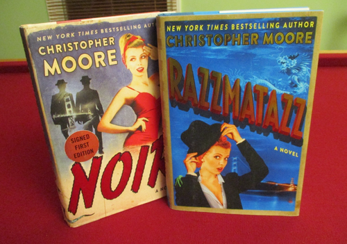 2 SIGNED Christopher Moore Hardcover Novels ~ Razzmatazz & Noir ~ First ...