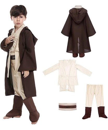 Kids Star Wars Obi Wan Kenobi Jedi Knight Cosplay Costume Cloak Outfit ...