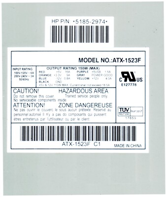 ATX-1523F C1 5185-2974 NEW REPLACEMENT POWER SUPPLY SFX WITH TOP FAN | eBay