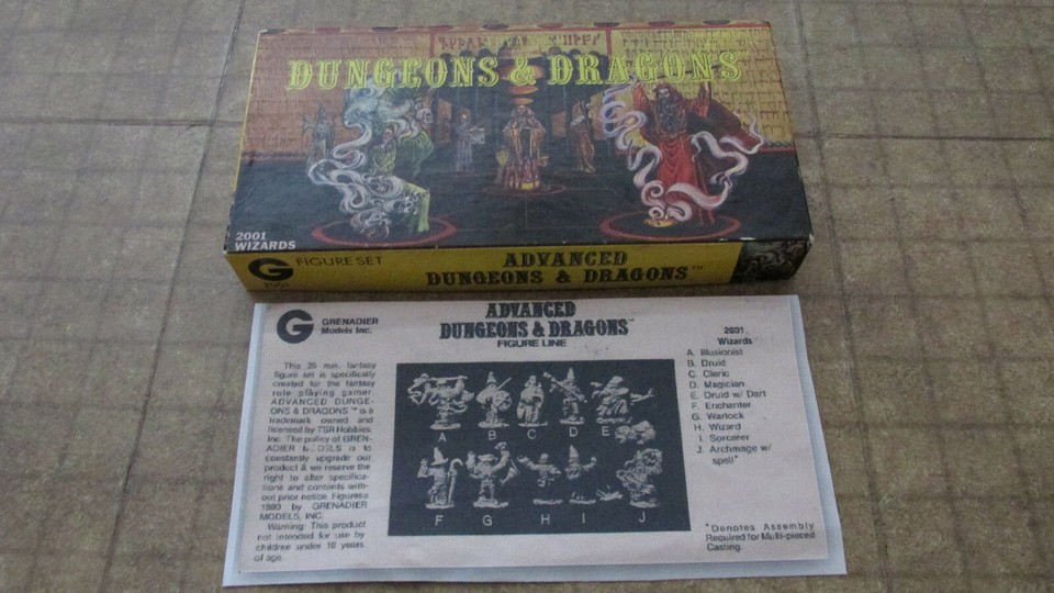 Advanced Dungeons & Dragons 12 metal miniatures Grenadier sets Pewter ...