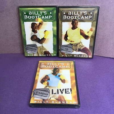 Lot of 3 Billy Blanks Boot Camp Ultimate, Cardio, AB, Fitness DVDs ...