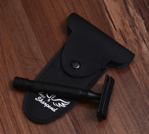 Safety Razor Double Edge steel Handle Shaving 5 Free Blades Pouch ...