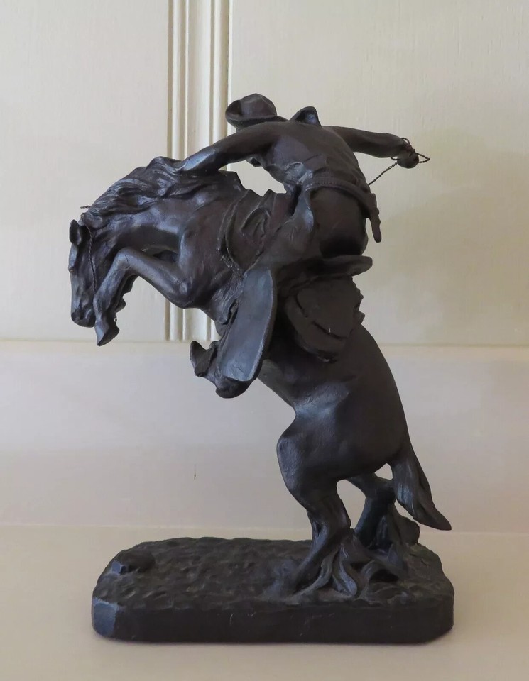 Frederick Remington "Bronco Buster" bronze statue 8 inches tall | eBay