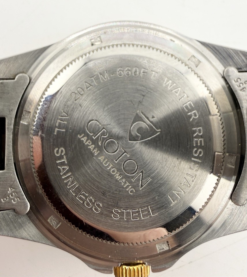 CROTON Stainless Steel Men's 20 ATM 660 FT Men’s Dive Watch Automatic ...