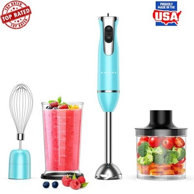 Retro Immersion Hand Blender 4 In 1 Whisk Chopper 2 Speeds Stainless ...
