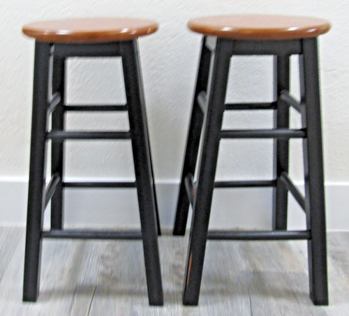 Matched Pair of World Market Black 23.5-in H Counter Height Wood ...