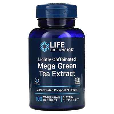 2 X Life Extension, Mega Green Tea Extract, Lightly Caffeinated, 100 ...