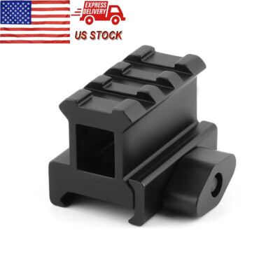 1 Inch High Profile 3 Slots Picatinny Rail Riser Mount for Scopes Red ...
