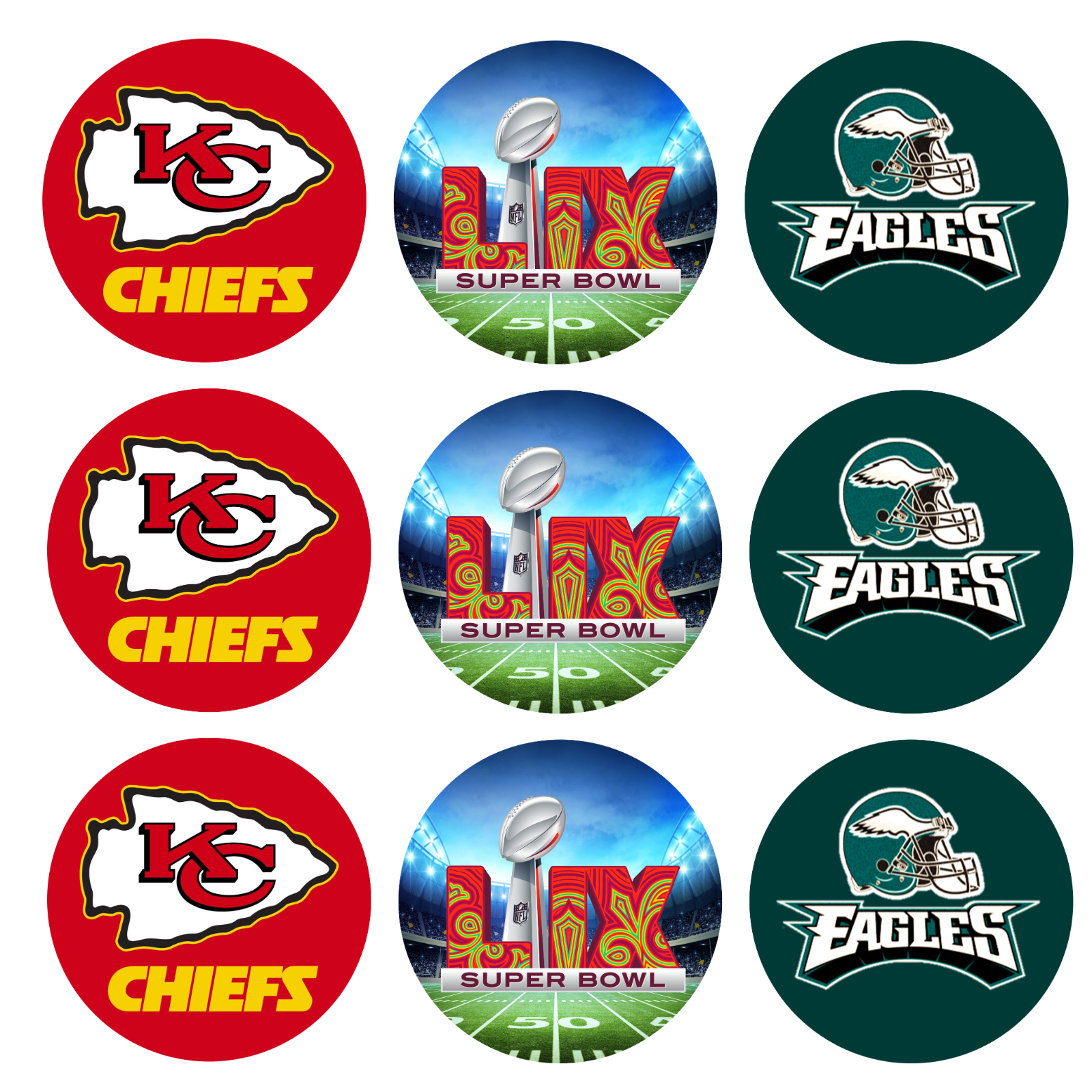 Super Bowl 2025 Philadelphia Eagles vs Kansas City Chiefs Edible Image ...