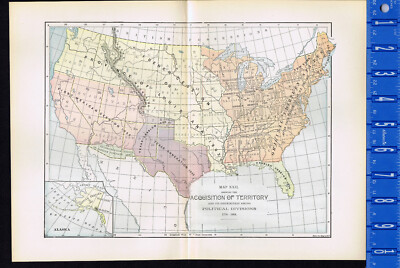 The United States, Territory Acquisition from 1776 to 1884 - Map Print ...