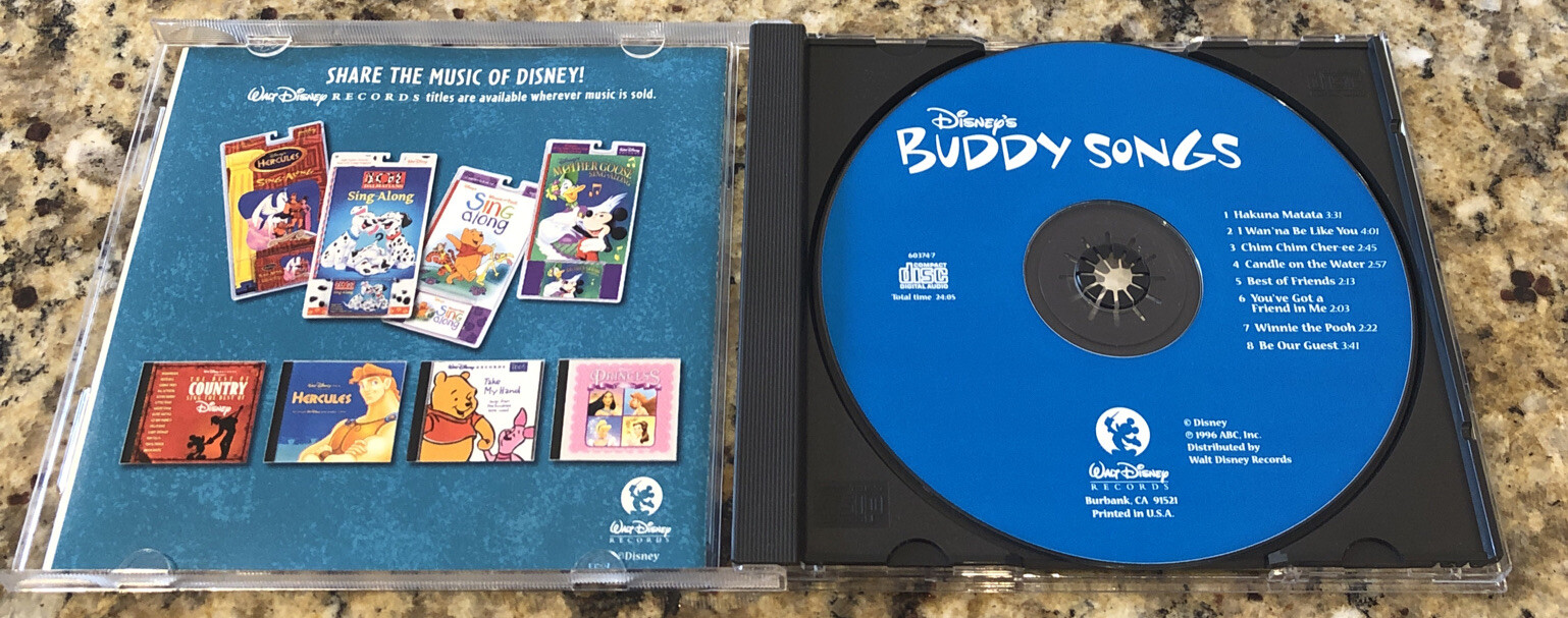 Disney’s BUDDY SONGS Volume. 1 CD. Walt Disney Records 60374-7 | eBay