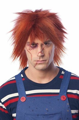 Evil Doll Adult Wig Chucky Red Spiky | eBay