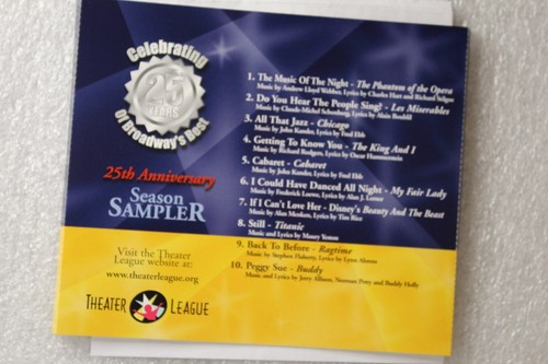 Theater League 25th Anniversary Season Sampler CD Broadways Best | eBay