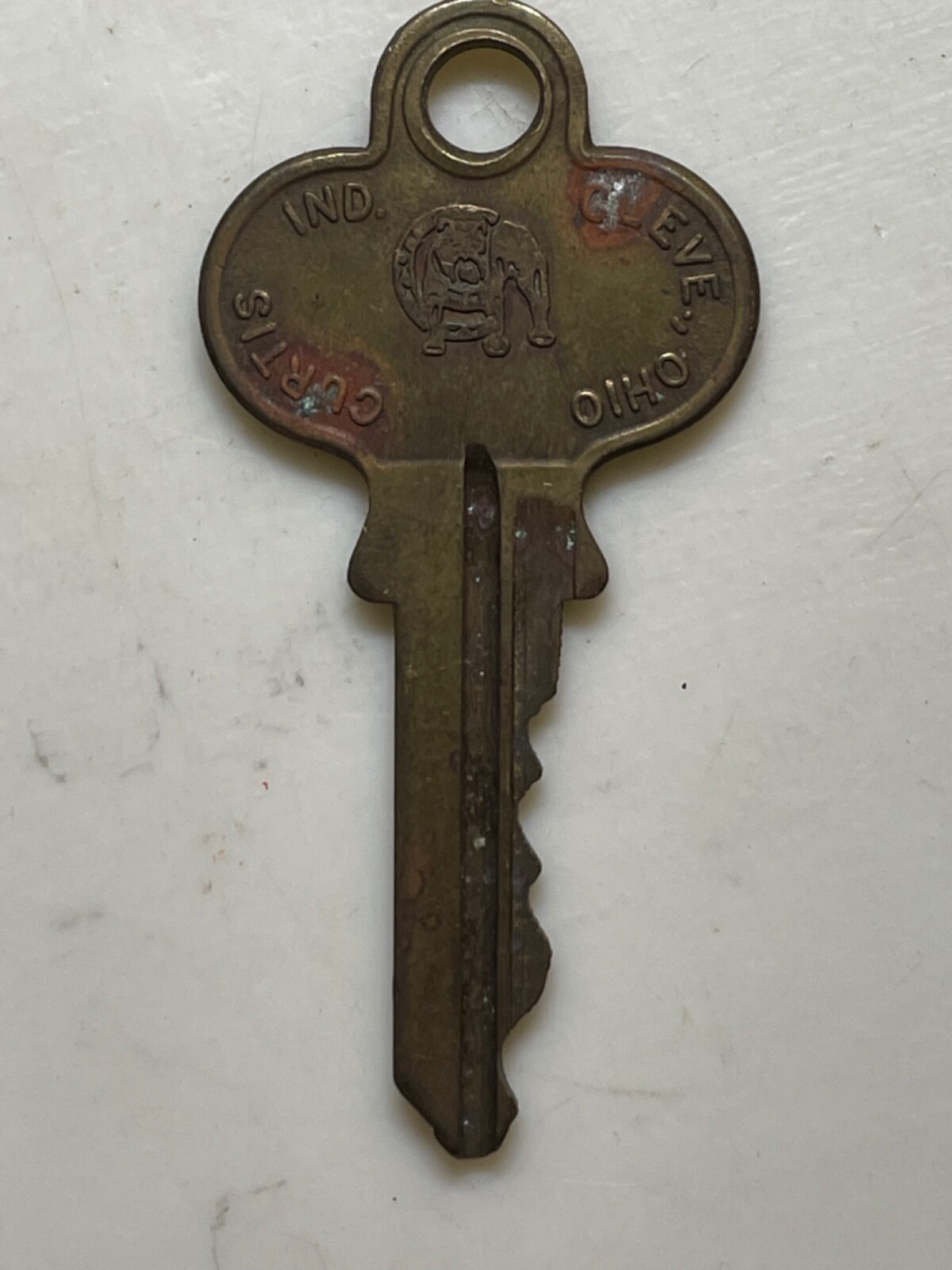 Vintage Brass Key Curtis Ind. Bulldog Logo RU1 | eBay