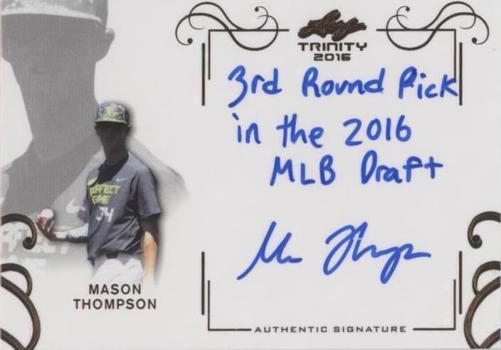 2016 Leaf Trinity - Signatures Mason Thompson #A-MT1 (AU, RC) for sale ...