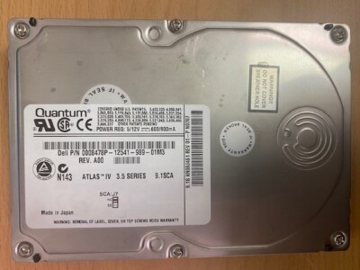Quantum ATLAS IV 9.1S 9.1GB 80 PIN SCSI KN09J461 REV 01PE Dell P/N ...