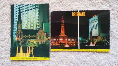 Brisbane Vintage Postcards x 2-City Hall-SGIO Building & Methodist ...