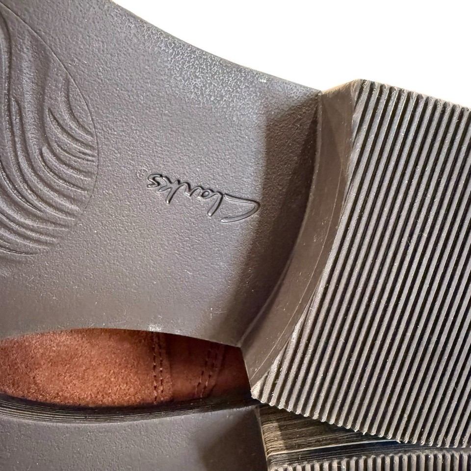 Clarks Maye Shine Riding Boots Dark Tan Suede 7.5M | eBay