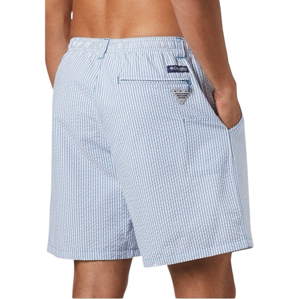 Columbia Men's PFG Backcast III Water Shorts Large Red Blue Check ...