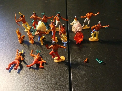 Lot of Indians Plastic Figures Flexible Bodies Native Americans Timpo ...