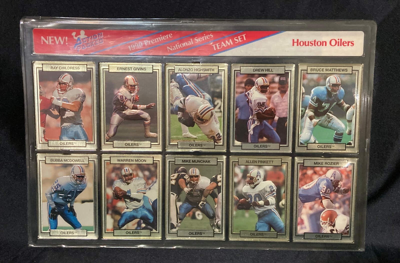 Houston Oilers TRADING CARDS Action Packed Premiere Team Set 1990 Moon ...