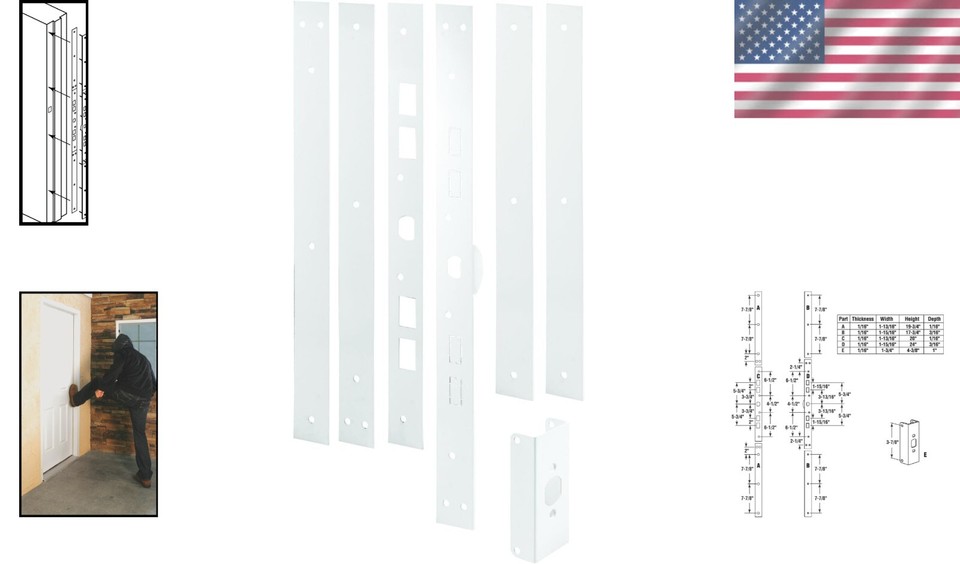 Steel Door Jamb Repair and Reinforcement Kit, White Powder-Coated ...