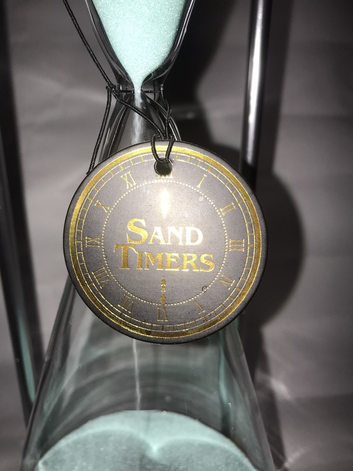 17 In. Natural Bamboo Triangle Turquoise 60 Minute Sand Timer | eBay