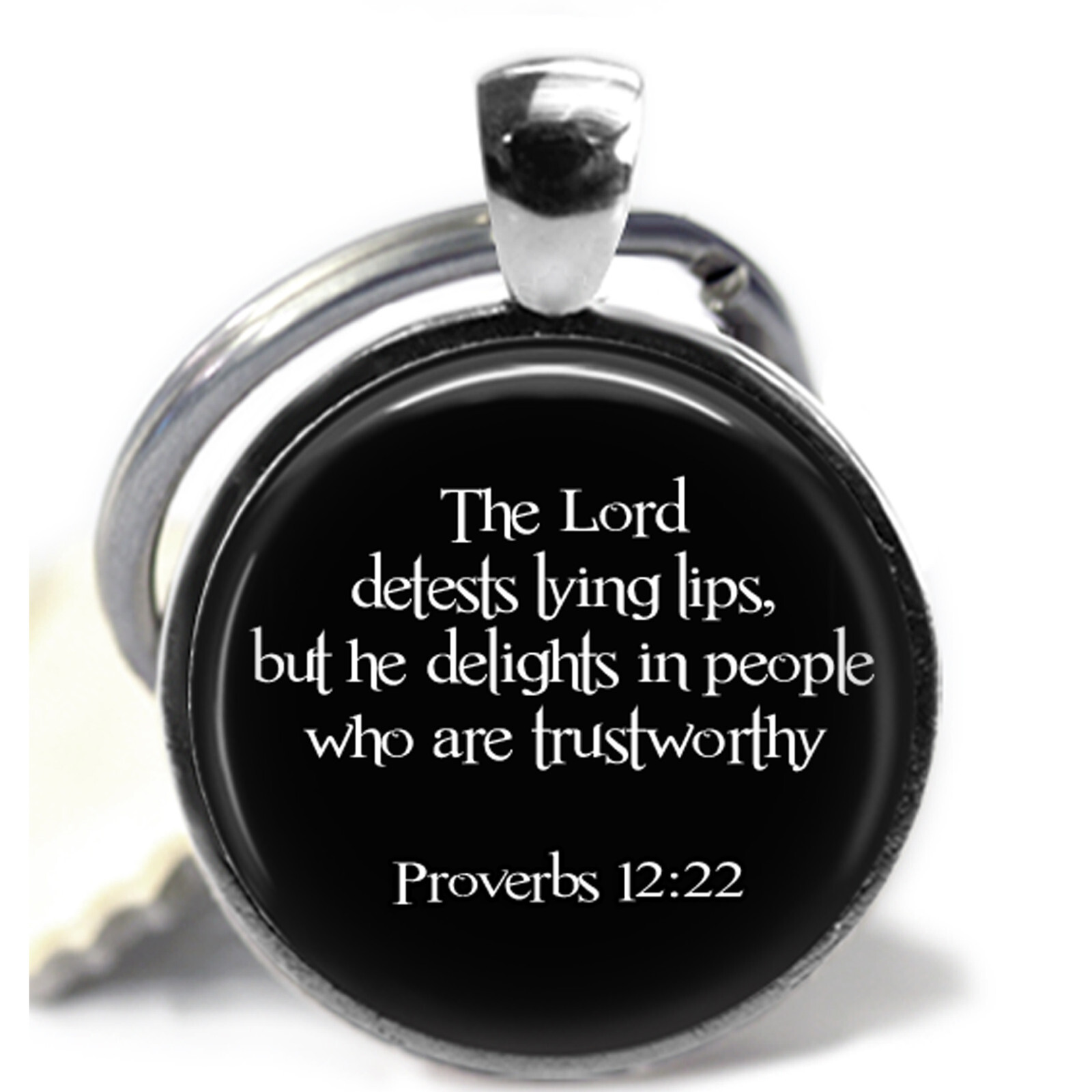 Proverbs 12:22 Lying Lips Scripture Bible Verse Religious Glass Top Key ...