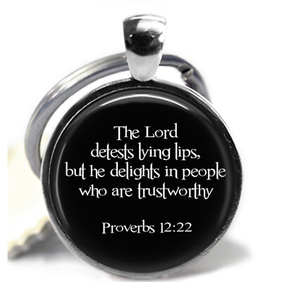 Proverbs 12:22 Lying Lips Scripture Bible Verse Religious Glass Top Key ...