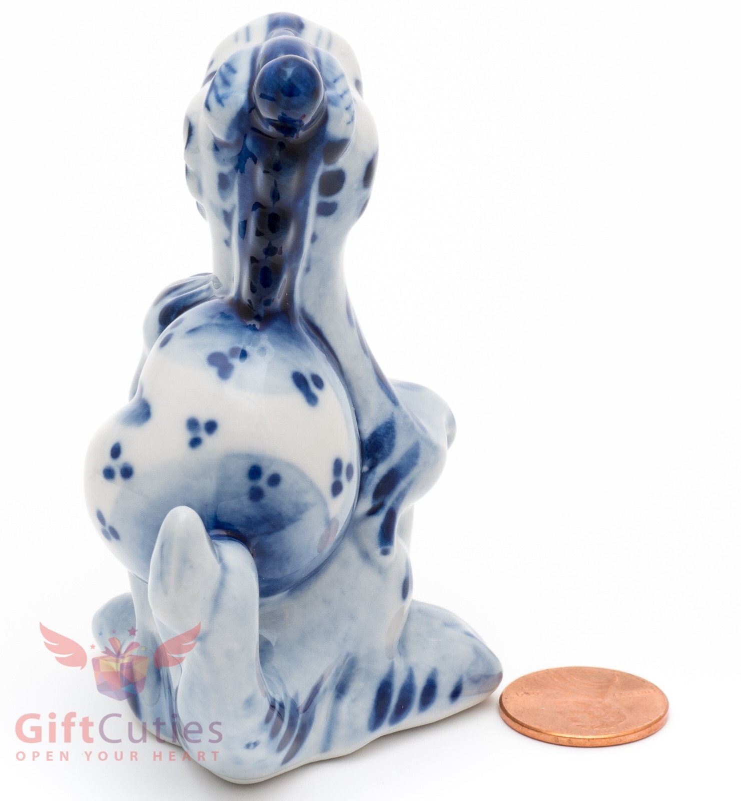 Gzhel Porcelain Figurine Ded Moroz Santa Claus Dragon with Christmas ...