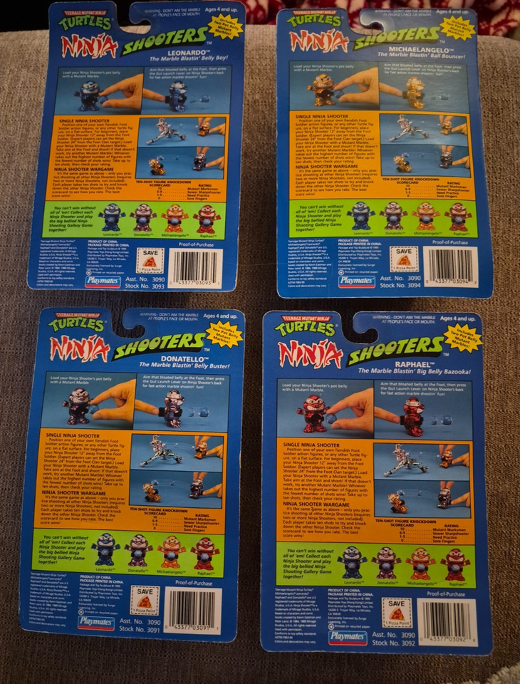 1995 Ultra RARE TMNT Ninja Turtles Marble Ninja Shooters Set of 4 NIB ...