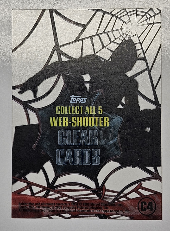 Spider Man Clear Chase Card C4 Topps 2002 Movie Web Shooter NM Comic ...